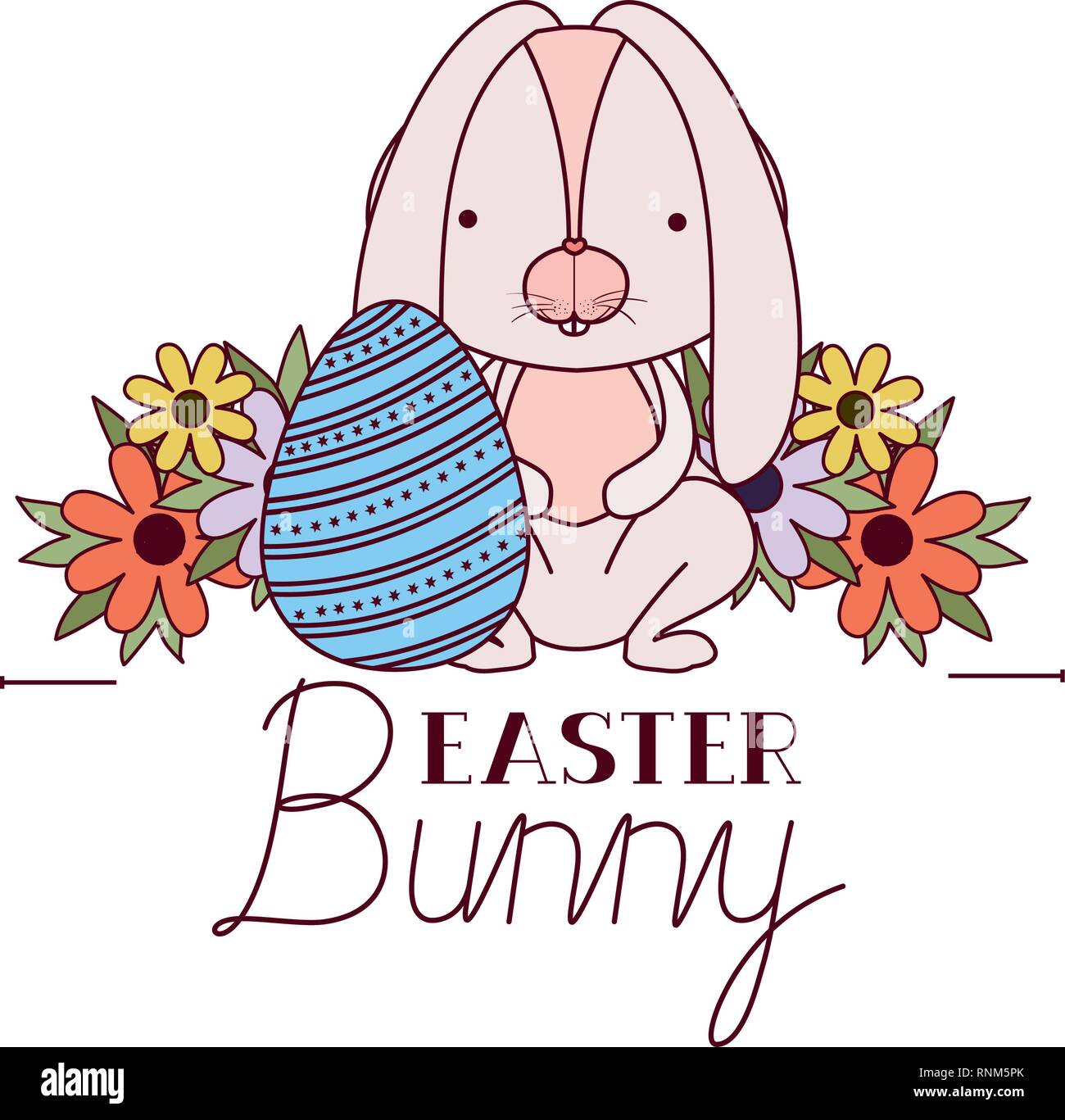 easter bunny label with egg isolated icon Stock Vector Image & Art - Alamy