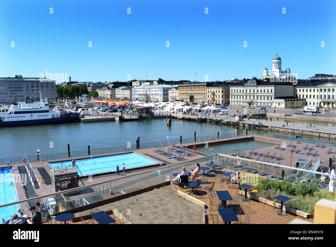 HELSINKI - The port of the Finish Capital, with public swimming pools ...