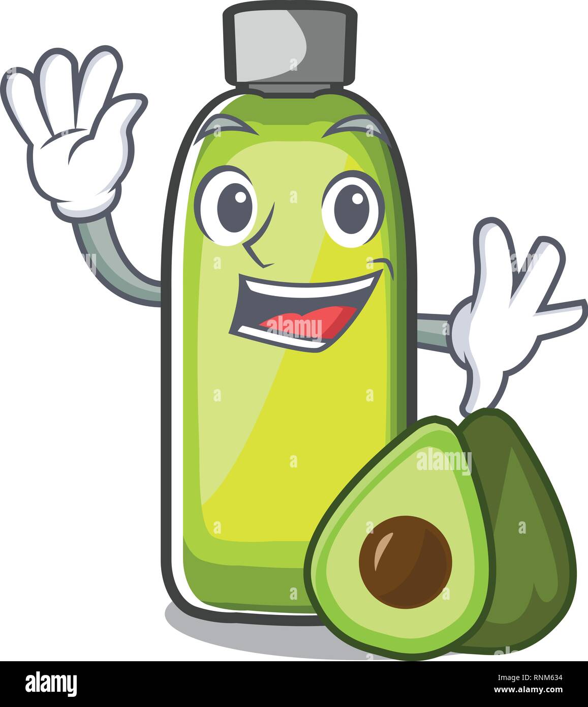 Waving avocado oil on the character table Stock Vector Image & Art - Alamy