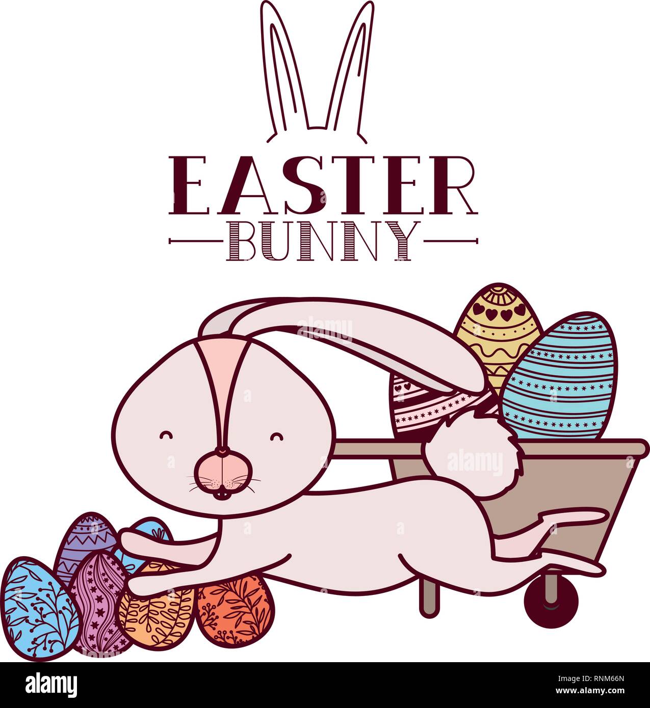 easter bunny label with egg isolated icon Stock Vector Image & Art - Alamy