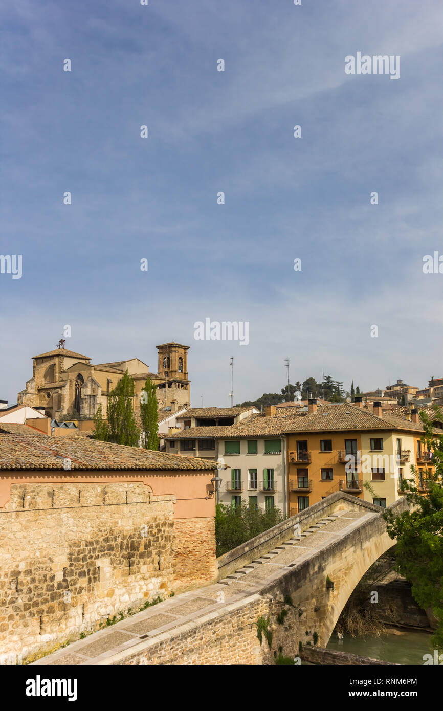 Old roman bridge in the historic city of Estella, Spain Stock Photo - Alamy
