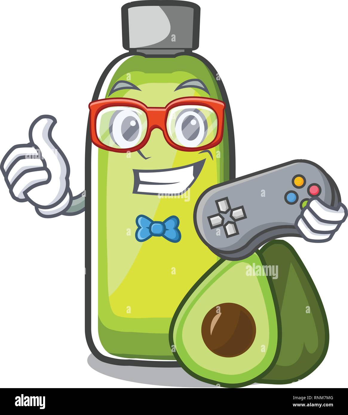 Gamer avocado oil in the bottol cartoons vector illustration Stock ...