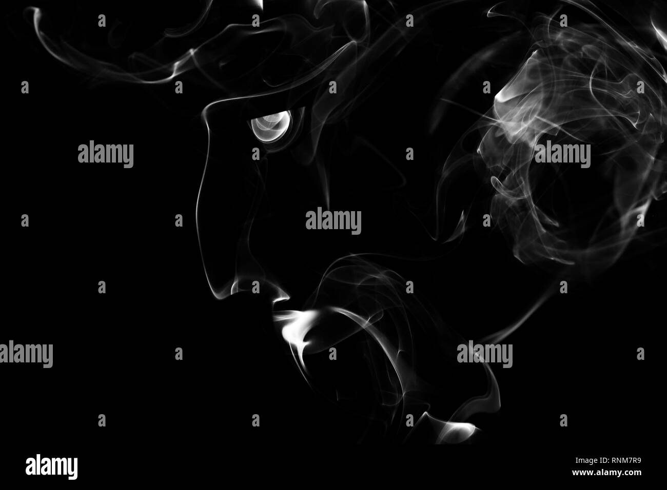 Smoke background mysterious mist Black and White Stock Photos & Images ...