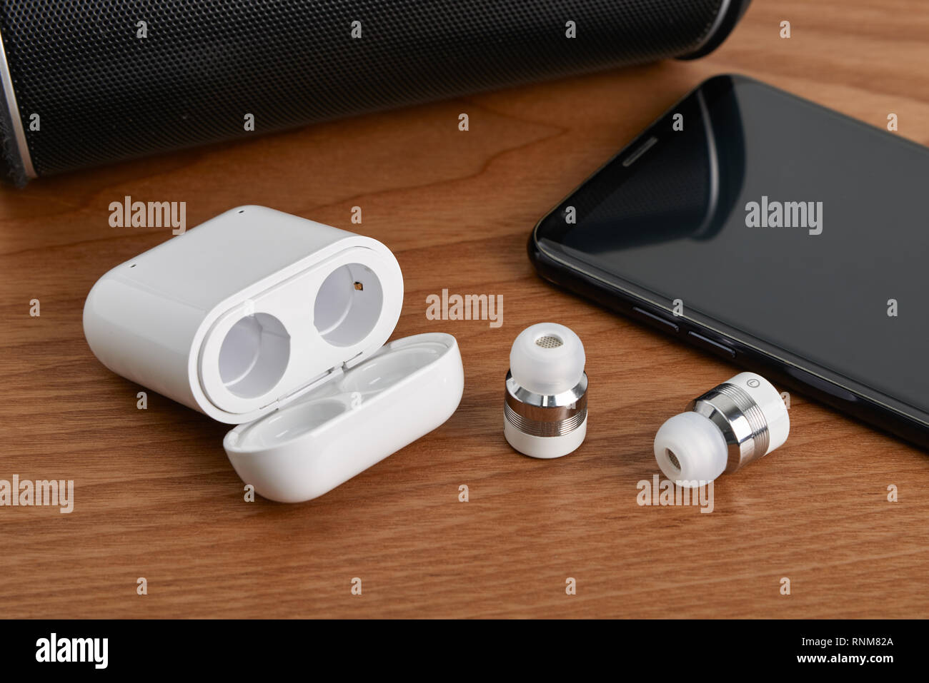 wireless cordless bluetooth earbuds and chargeable case with smartphone ...