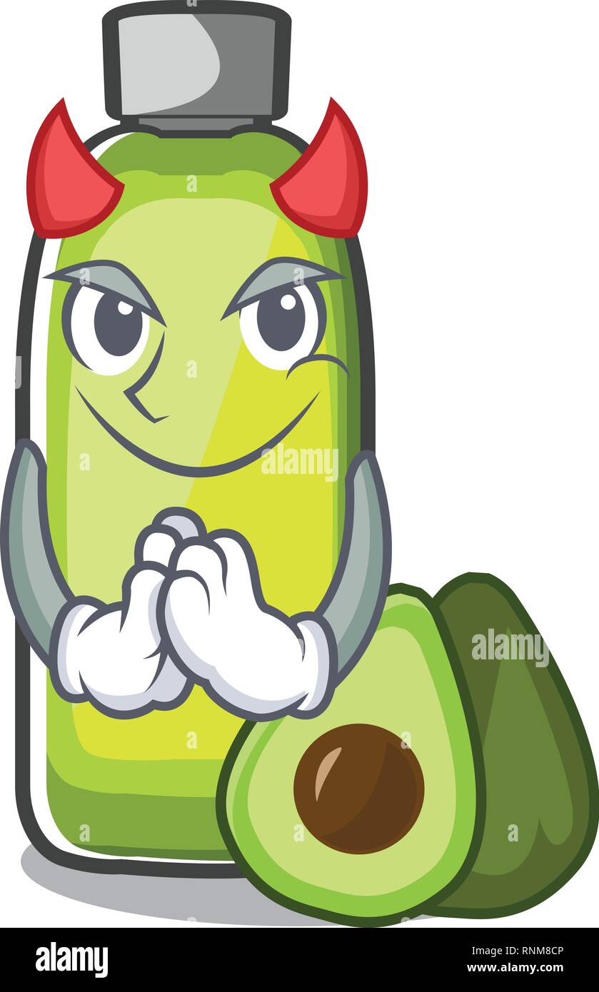 Devil avocado oil in the bottol cartoons vector illustration Stock ...
