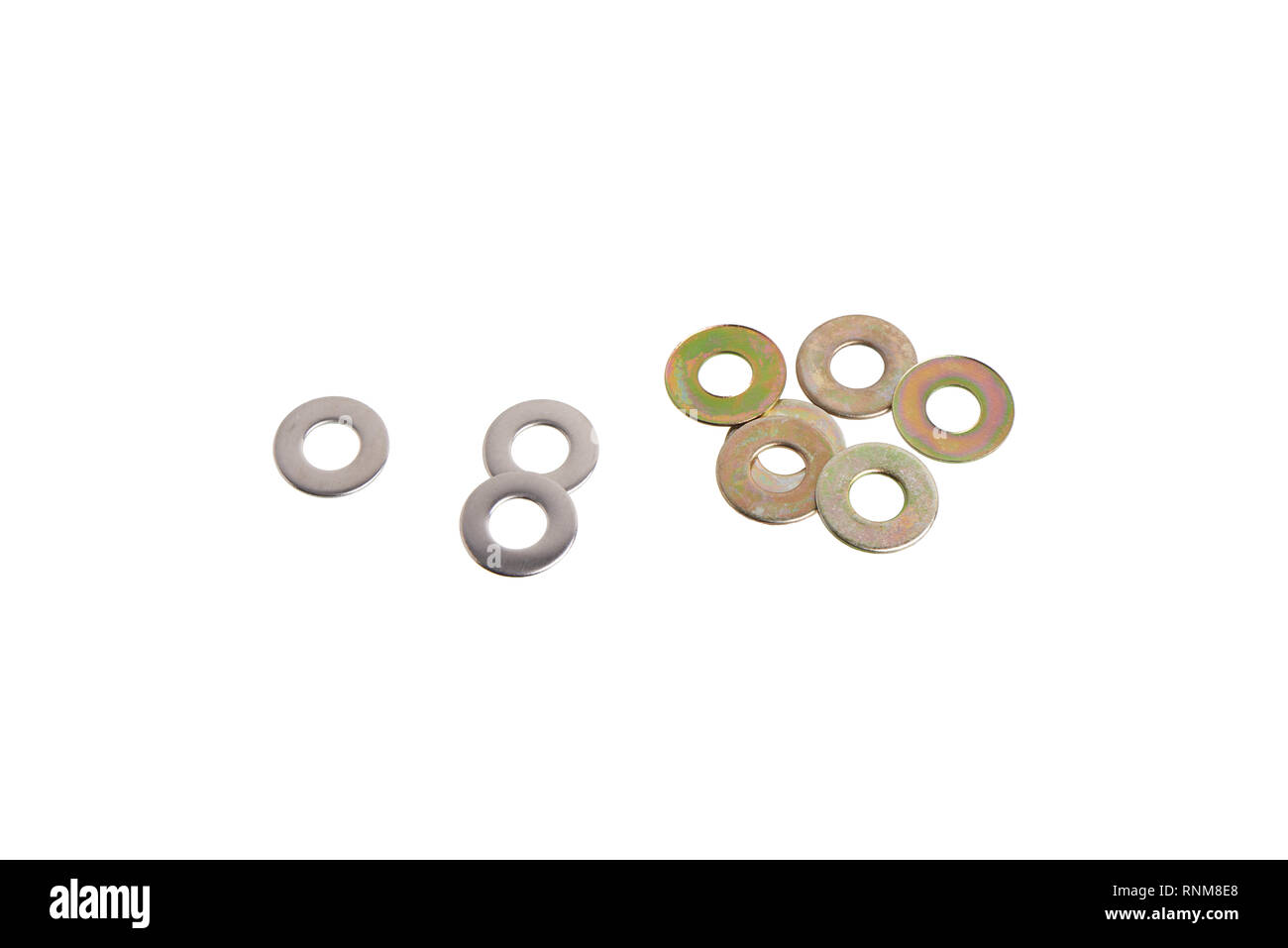 closeup of M5 5mm fender washers, isolated on white Stock Photo - Alamy