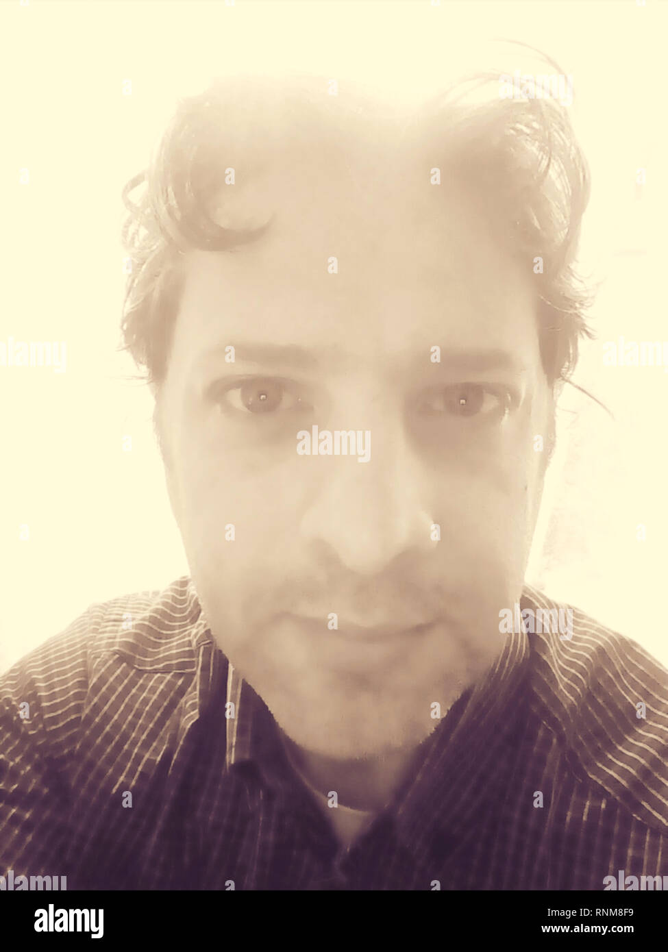 Portrait of a young man in backlight, black and white - photo Stock ...