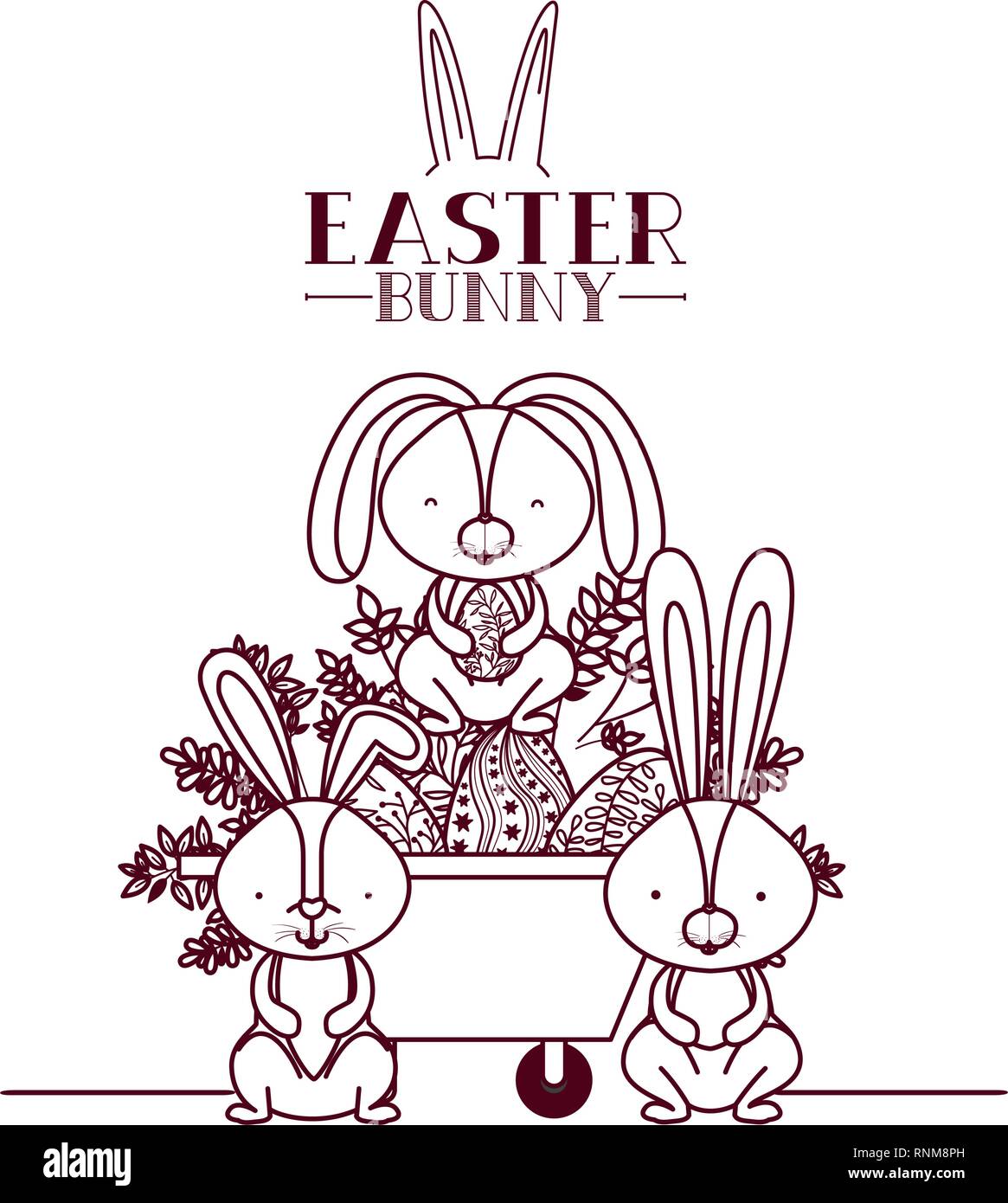 easter bunny label with egg isolated icon Stock Vector Image & Art - Alamy