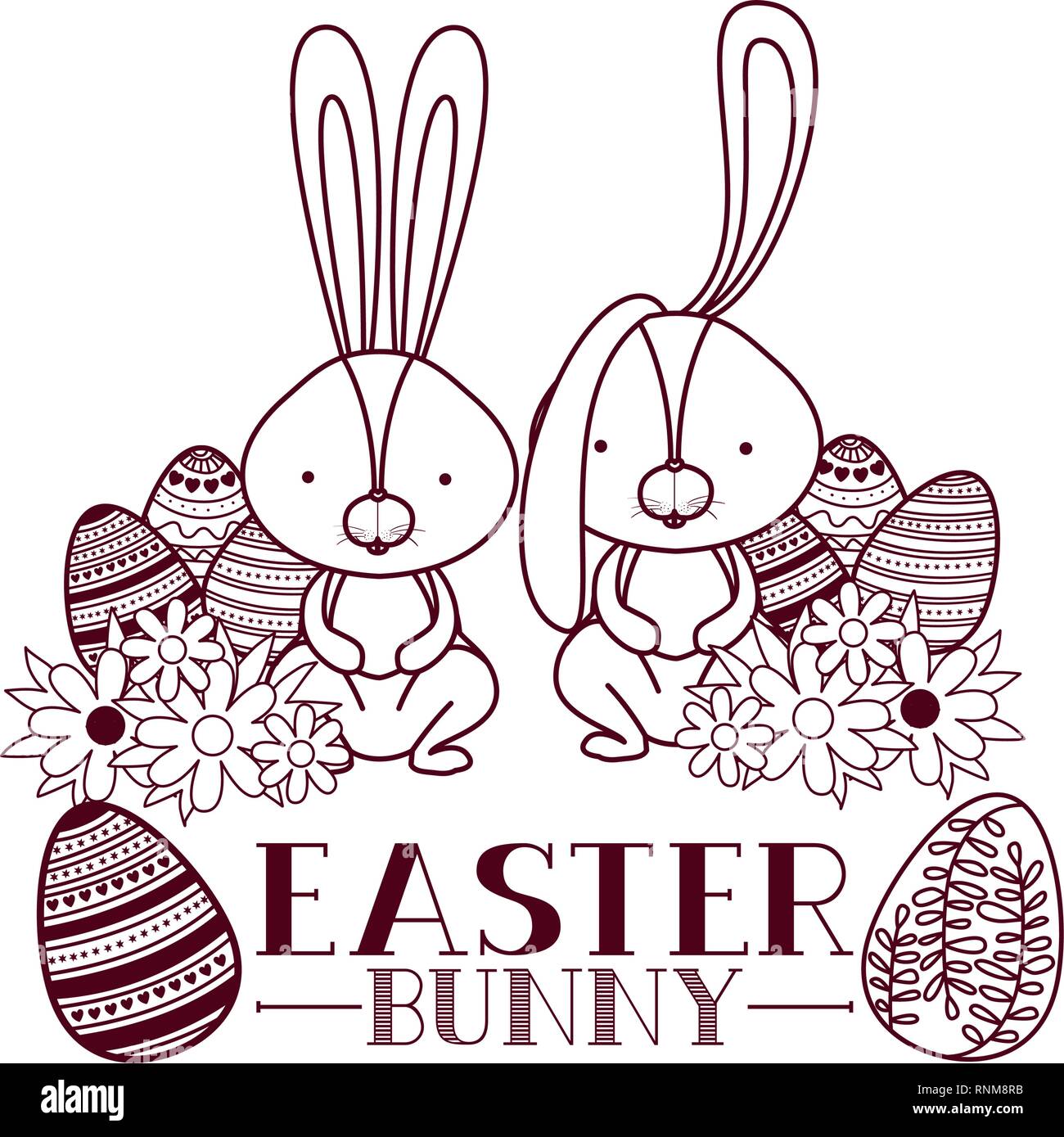 easter bunny label with egg isolated icon Stock Vector Image & Art - Alamy