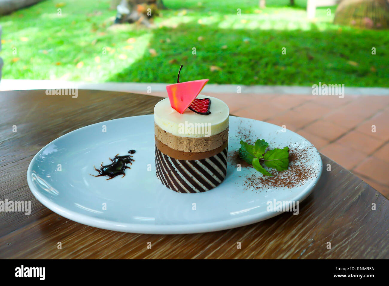 chocolate mousse cake dish Stock Photo - Alamy