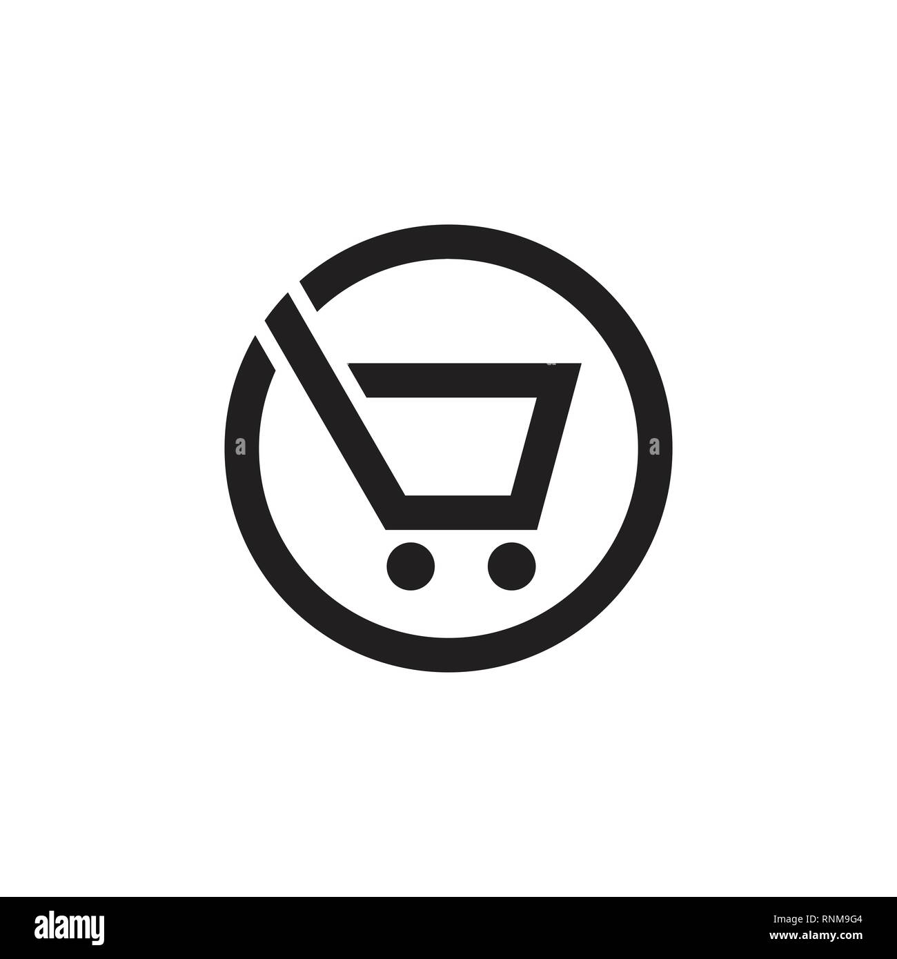 abstract letter b shopping cart simple logo vector Stock Vector Image ...