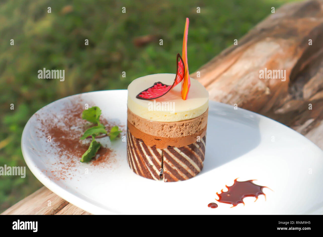 chocolate mousse cake dish Stock Photo - Alamy