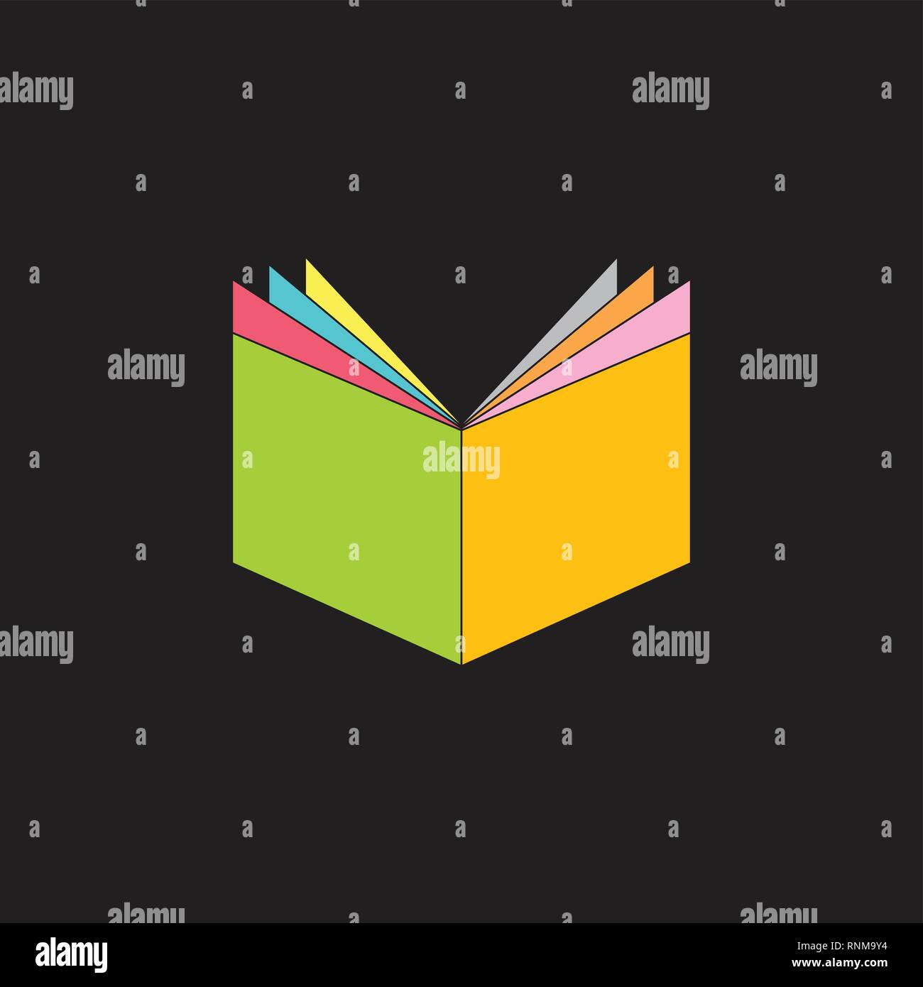 simple colorful book 3d education symbol vector Stock Vector Image ...