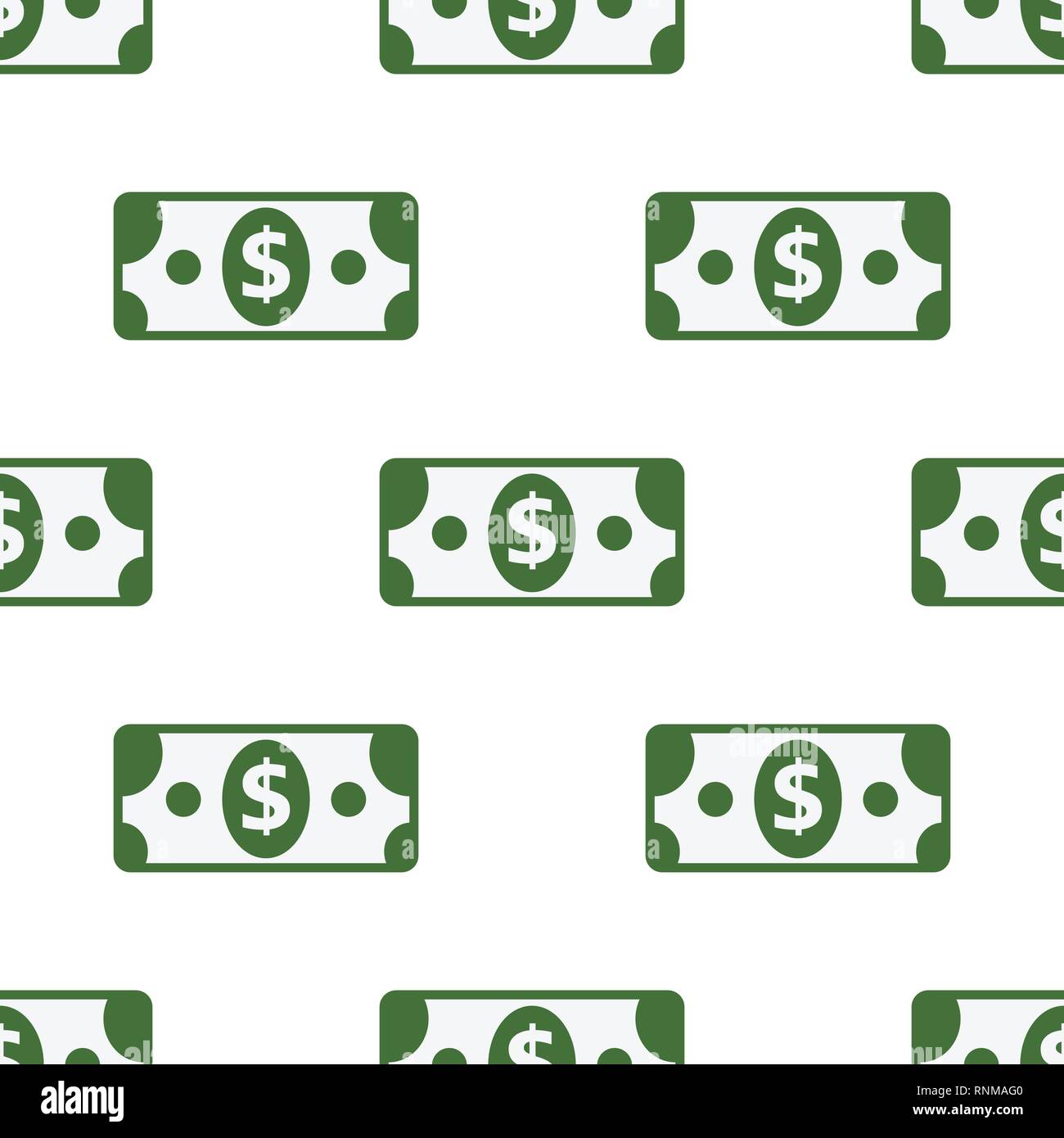 vector seamless pattern of paper dollar symbol on white background ...