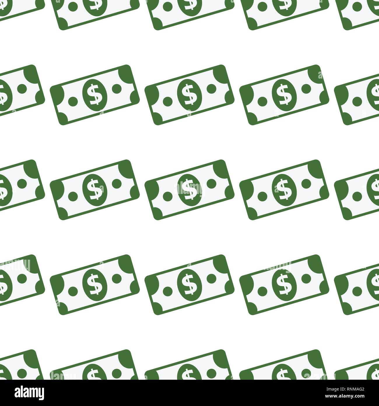 vector seamless pattern of paper dollar symbol on white background ...