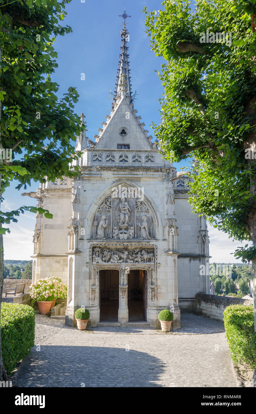 FRANCE AMBOISE SEP 2013: view of a church in Amboise castle on 2 ...