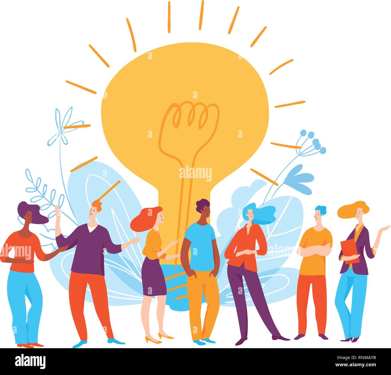 Vector concept illustration with having idea process Stock Vector Image ...