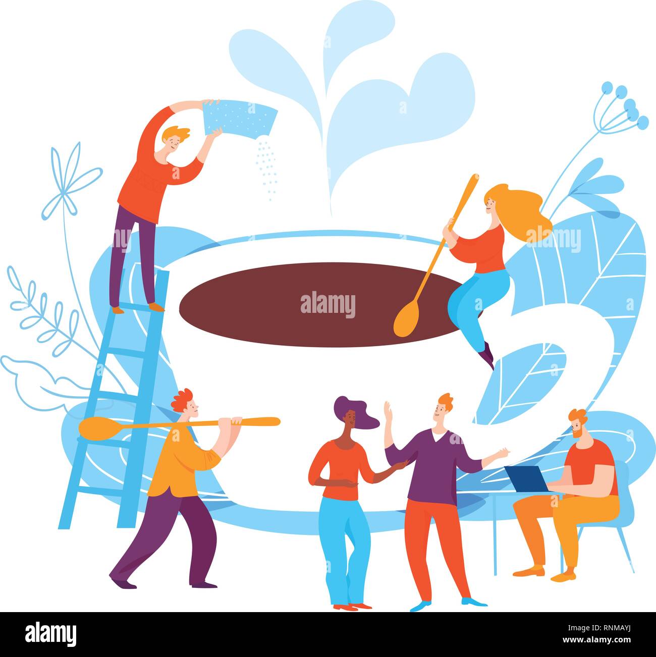 Coffee break office people Stock Vector Images - Alamy
