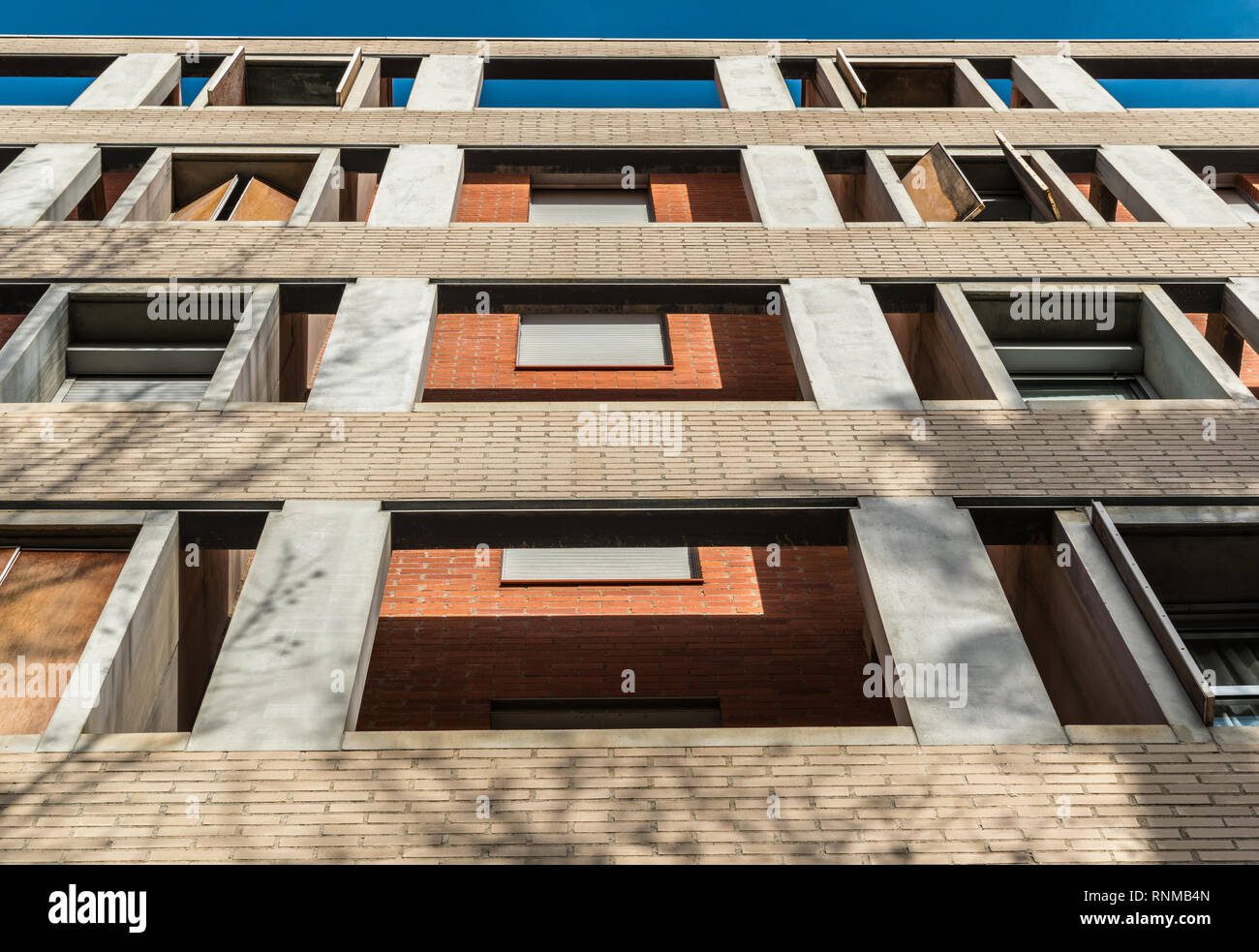 Architectural structure of minimalist building against sky Stock Photo ...