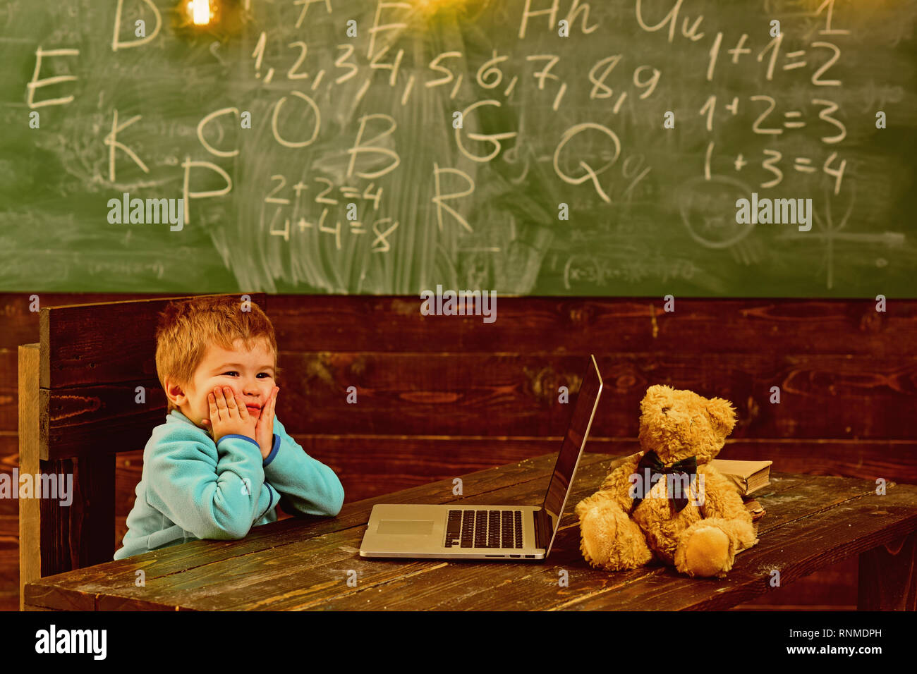 Child first computer hi-res stock photography and images - Alamy