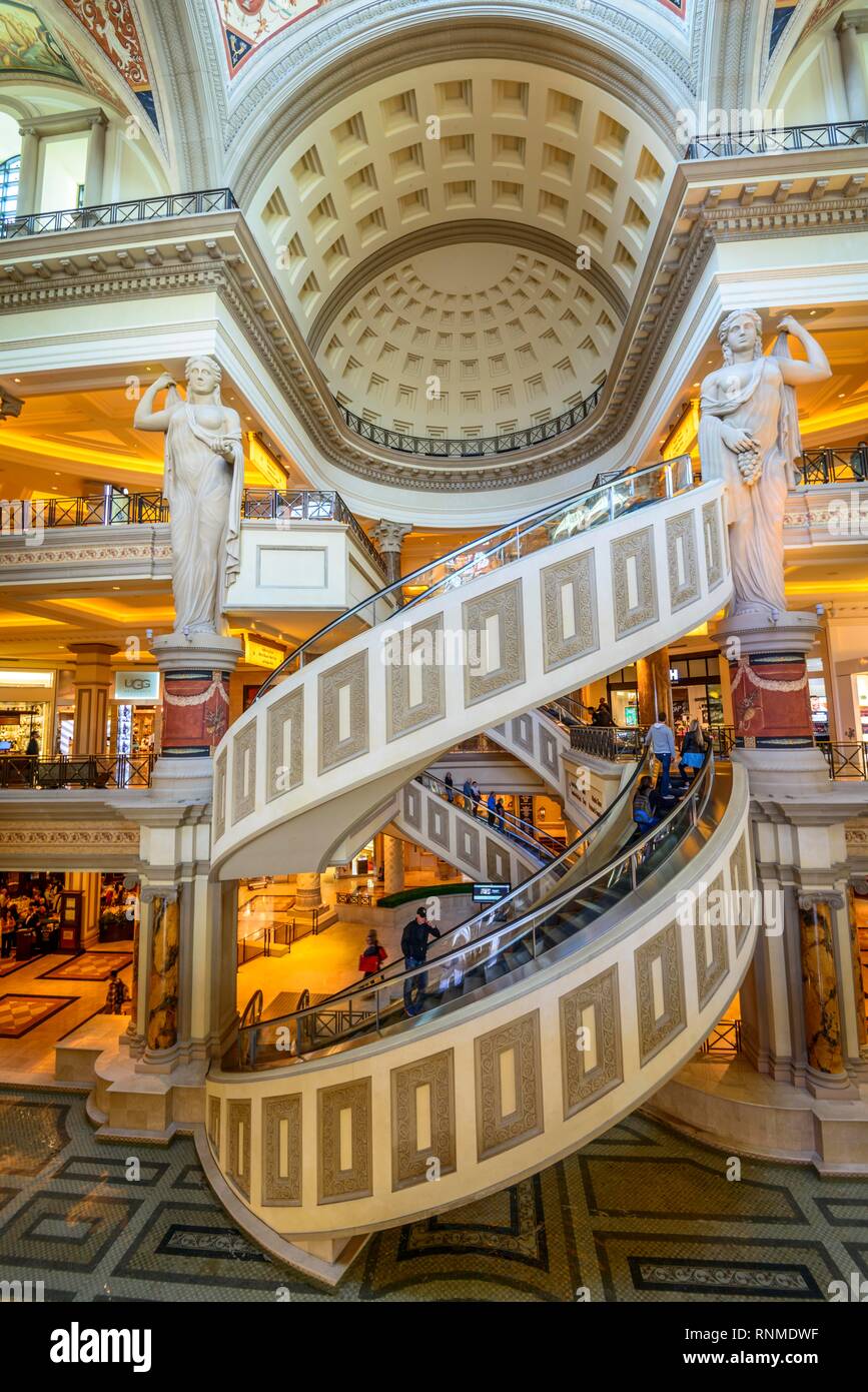 Curved Escalators, Shopping Center, The Forum Shops at Caesars, Caesars ...