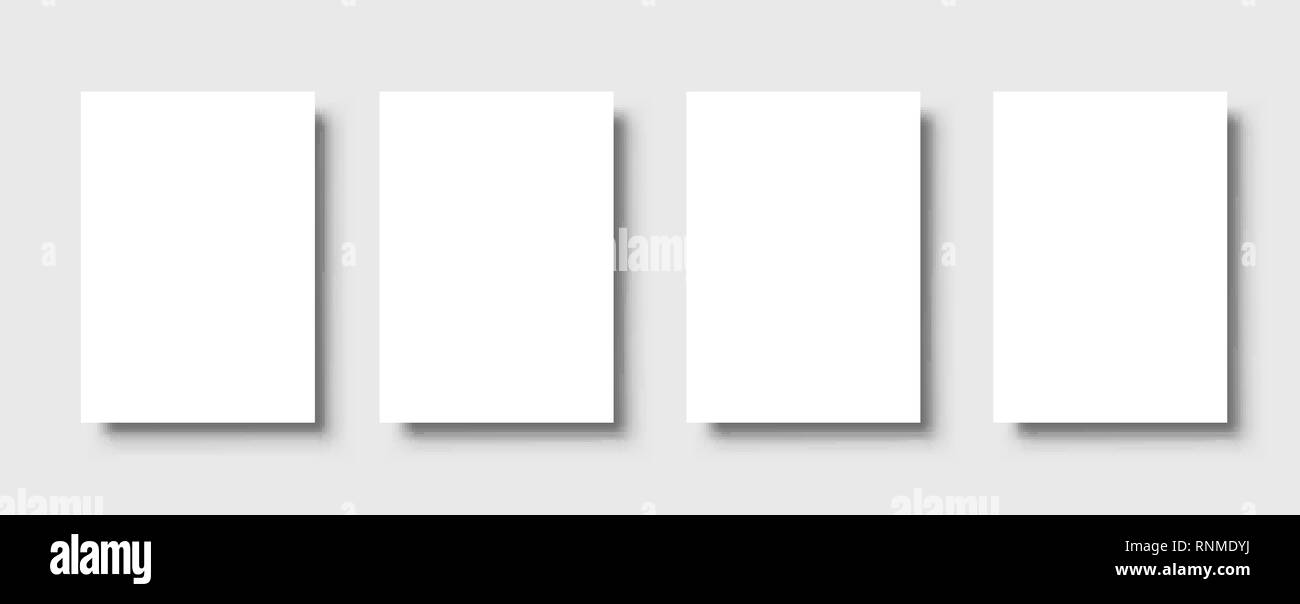 Empty white posters set. White black template.Vector illustration Stock ...