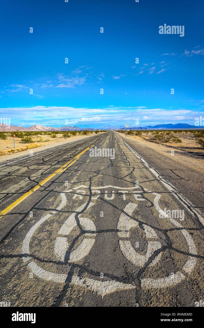 Historic Route 66, Ludlow, California, USA, North America Stock Photo ...