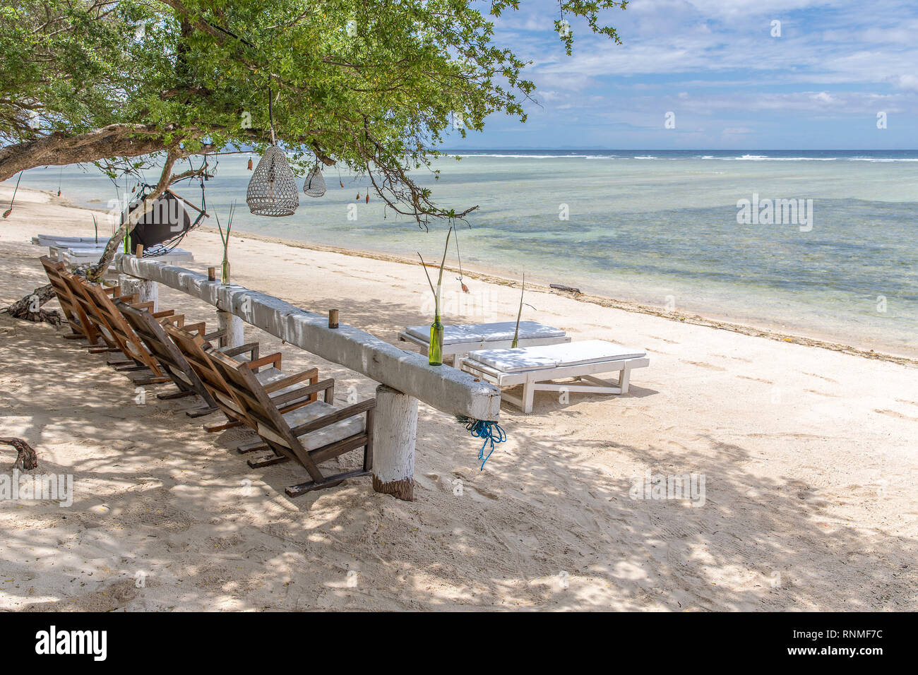 A beach image on the island of Gili Trawangan Located in Bali Indonesia ...