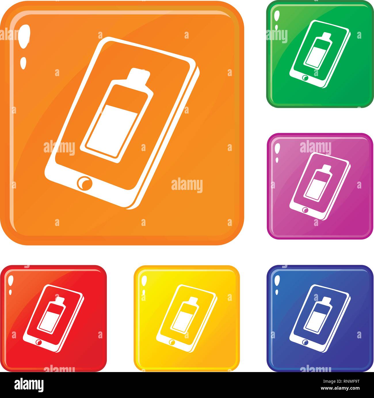 Battery charging color icons hi-res stock photography and images - Alamy