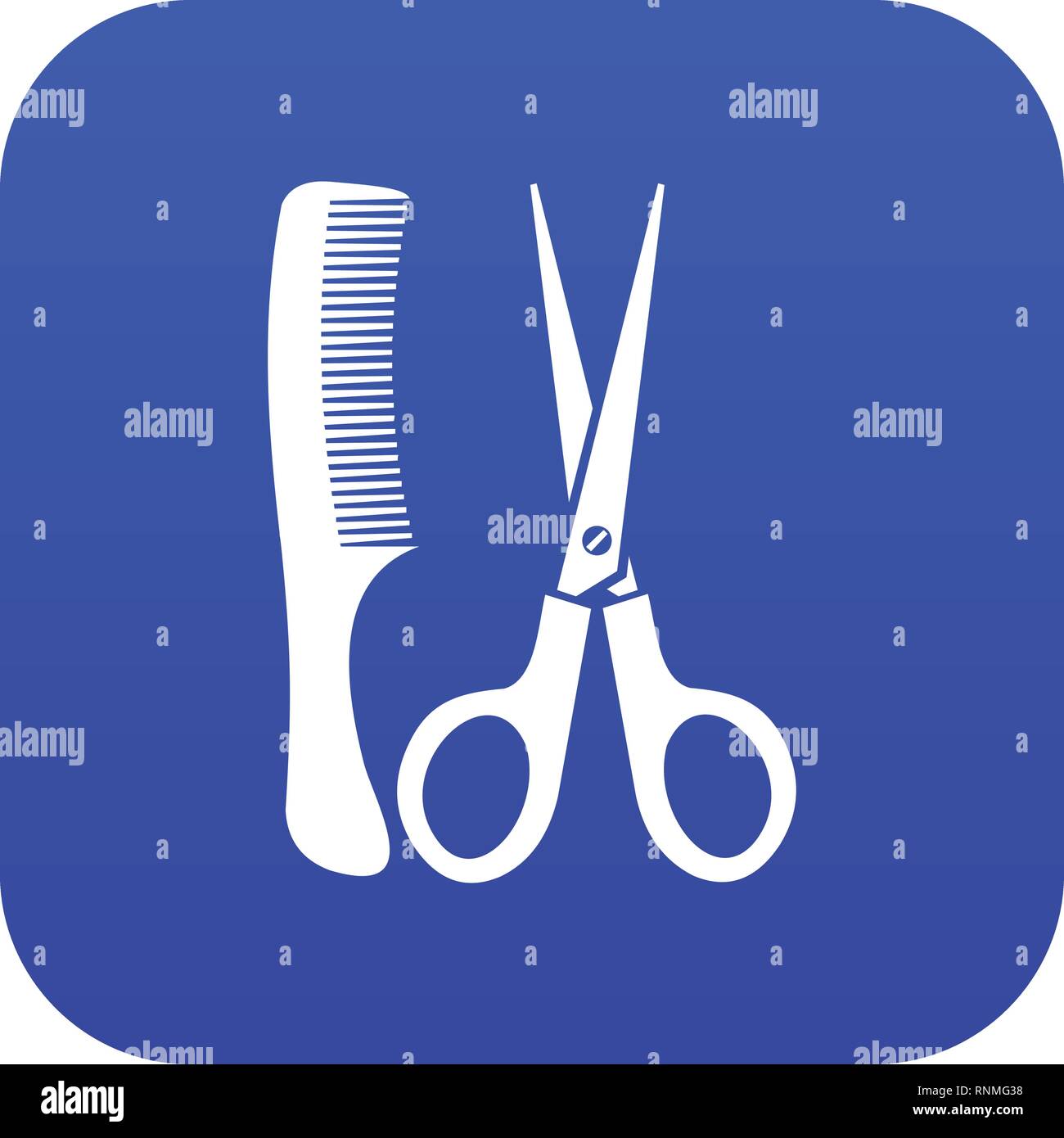 Scissors and comb icon digital blue Stock Vector Image & Art - Alamy
