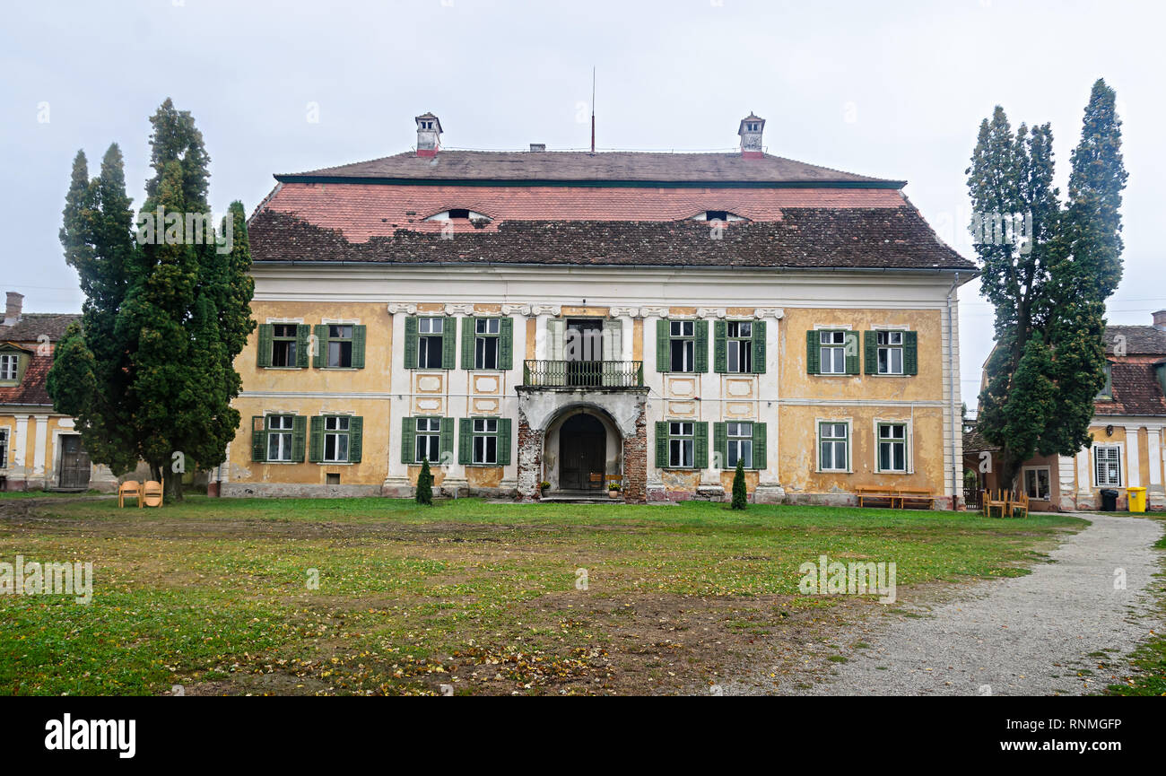 Detail from outdoor garden of The old Palace Brukenthal Avrig Stock ...