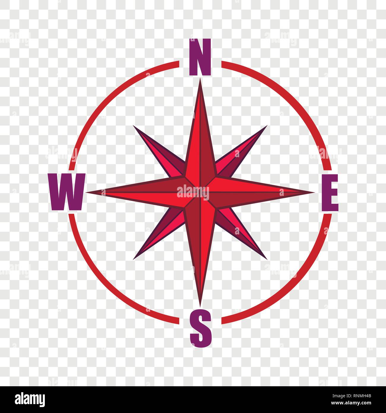 Red compass rose icon, cartoon style Stock Vector Image & Art - Alamy