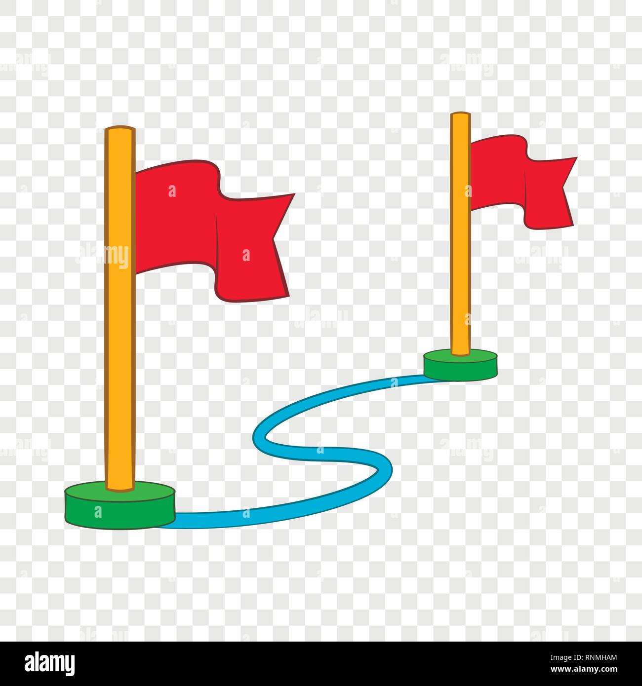 Route with a locator flags icon, cartoon style Stock Vector Image & Art ...