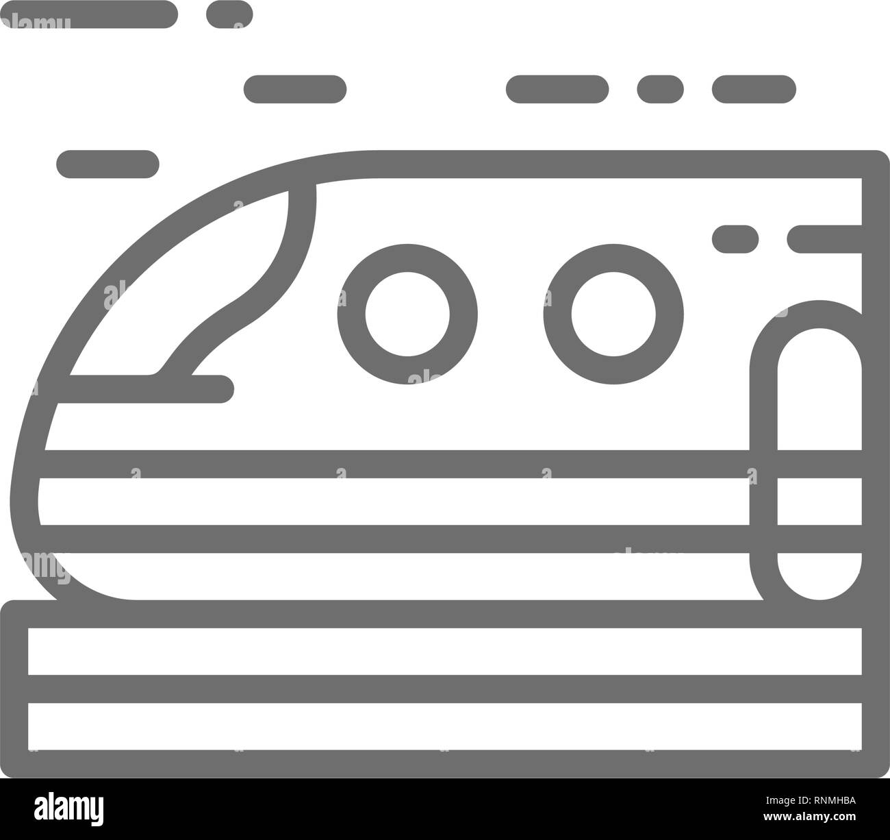 High-speed train, subway, tram line icon. Isolated on white background ...