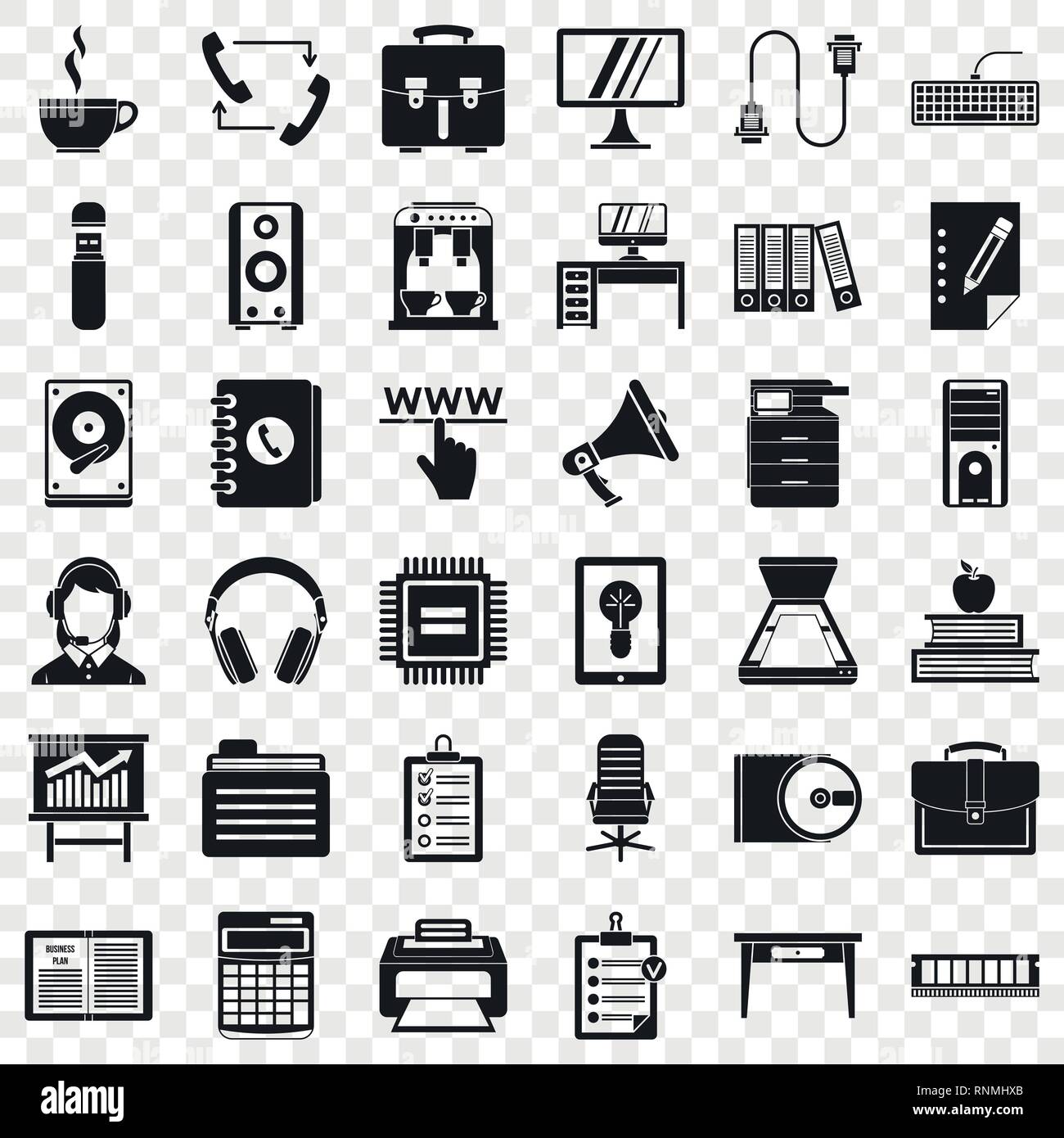 Work computer icons set, simple style Stock Vector Image & Art - Alamy