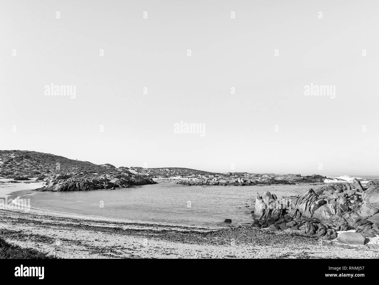 A view of Tietiesbaai Caravan Park in the Cape Columbine Nature Reserve ...