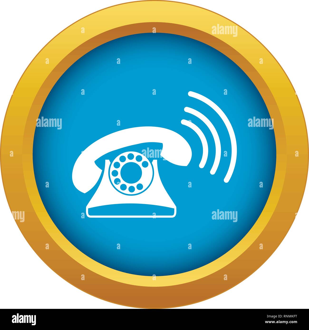 Retro phone icon blue vector isolated Stock Vector Image & Art - Alamy