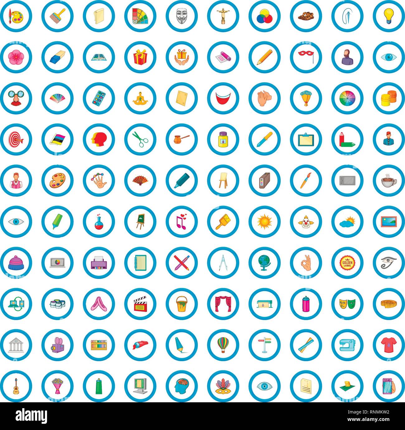 100 artwork icons set, cartoon style Stock Vector Image & Art - Alamy