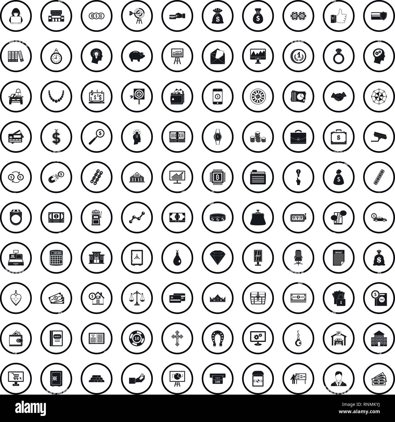 100 cash icons set, simple style Stock Vector Image & Art - Alamy