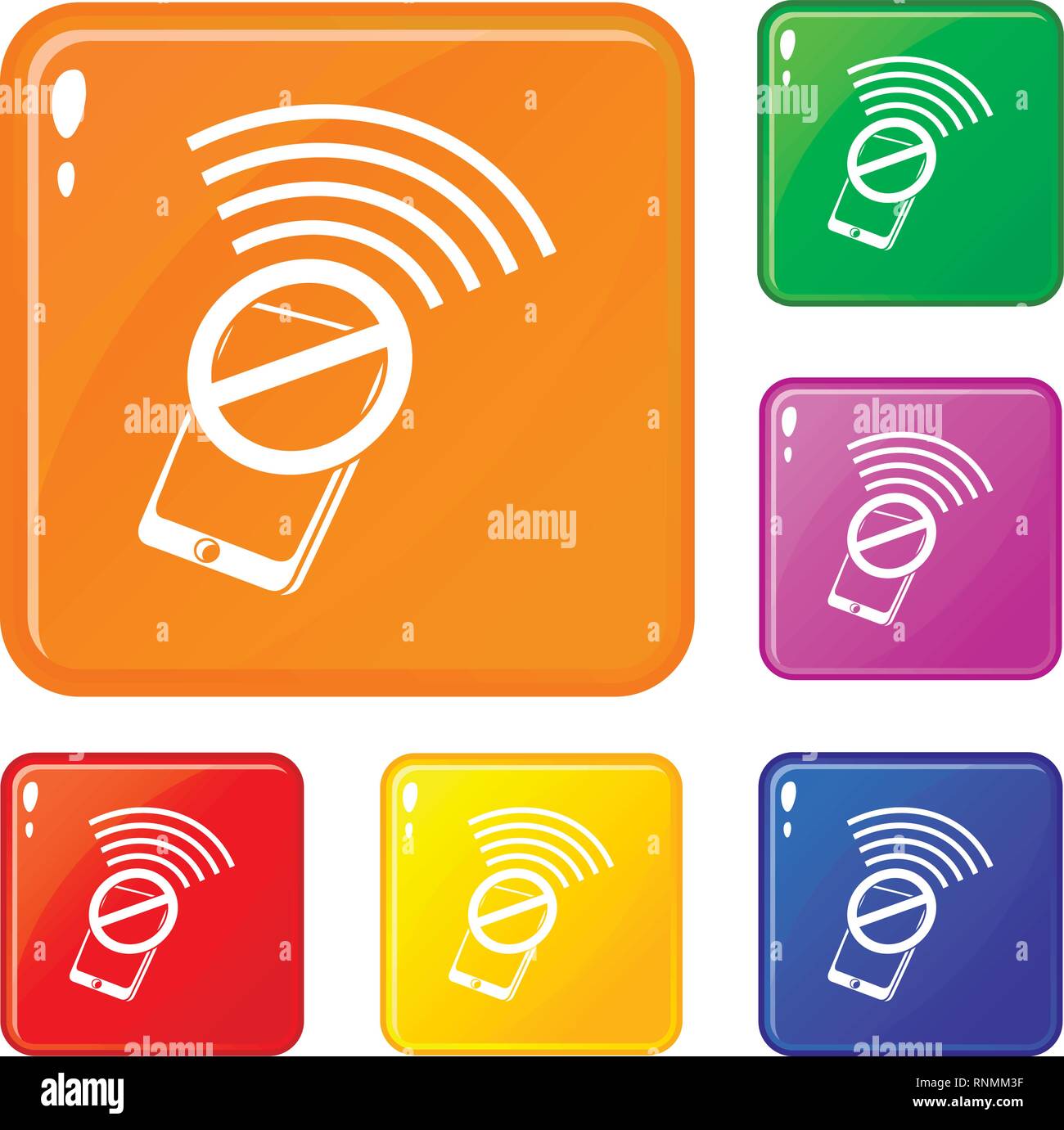 No wifi smartphone icons set vector color Stock Vector Image & Art - Alamy