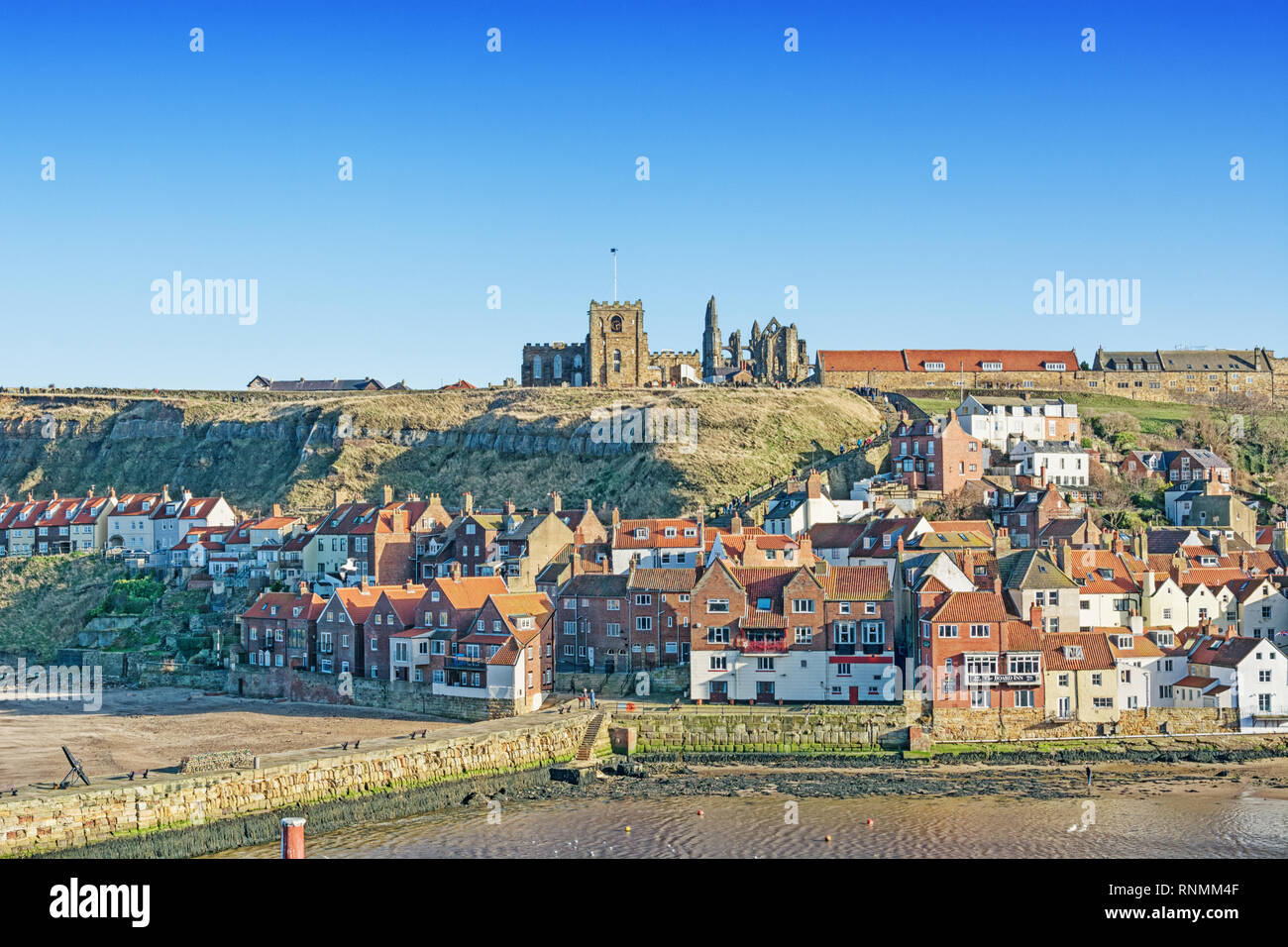 Whitby town and abbey Stock Photo - Alamy