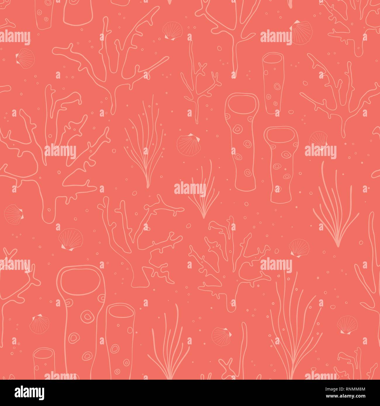 Seamless vector coral reef background. Underwater pattern with corals ...
