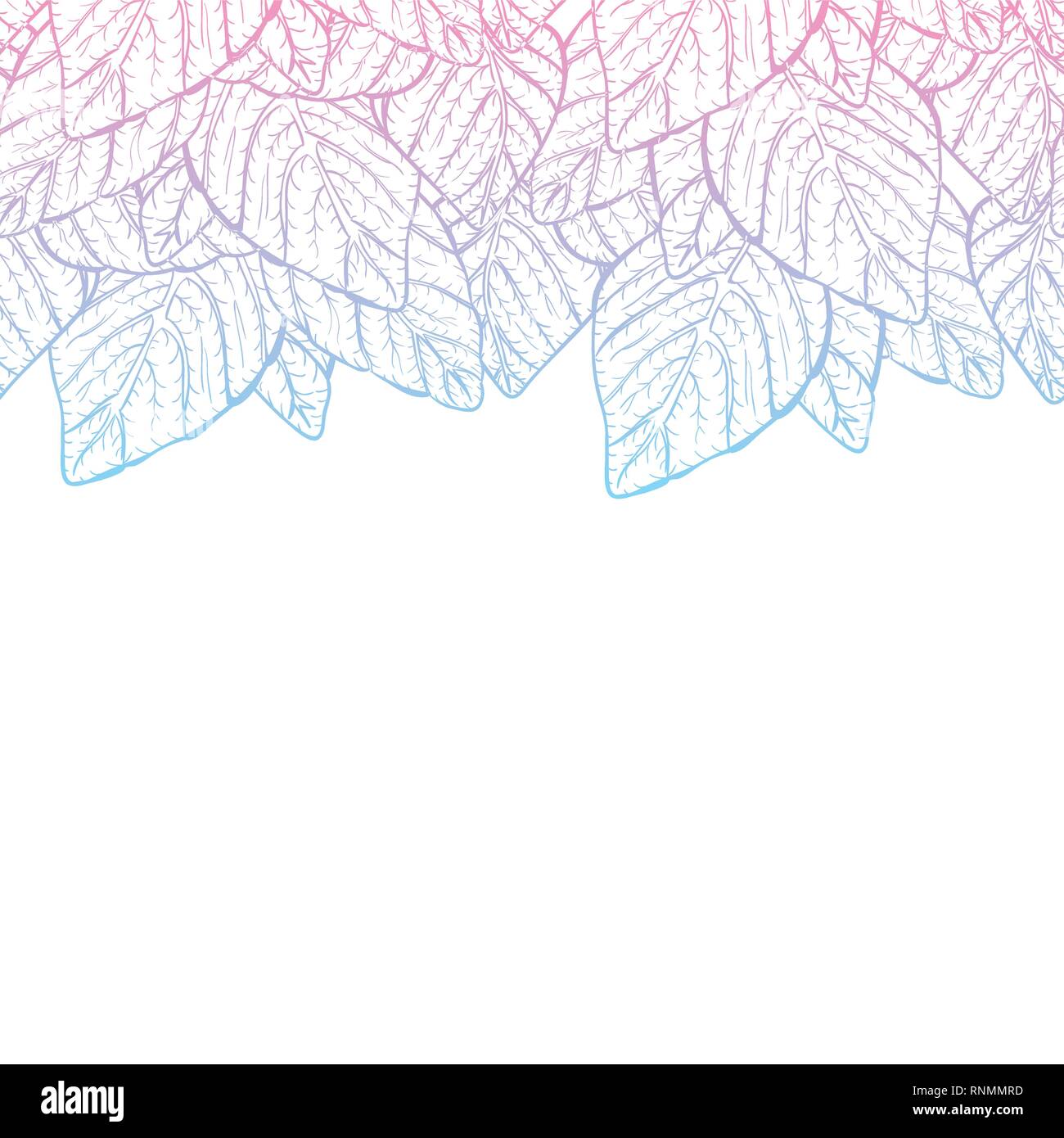 Vector background - nature foliage leaves border frame with copy space ...