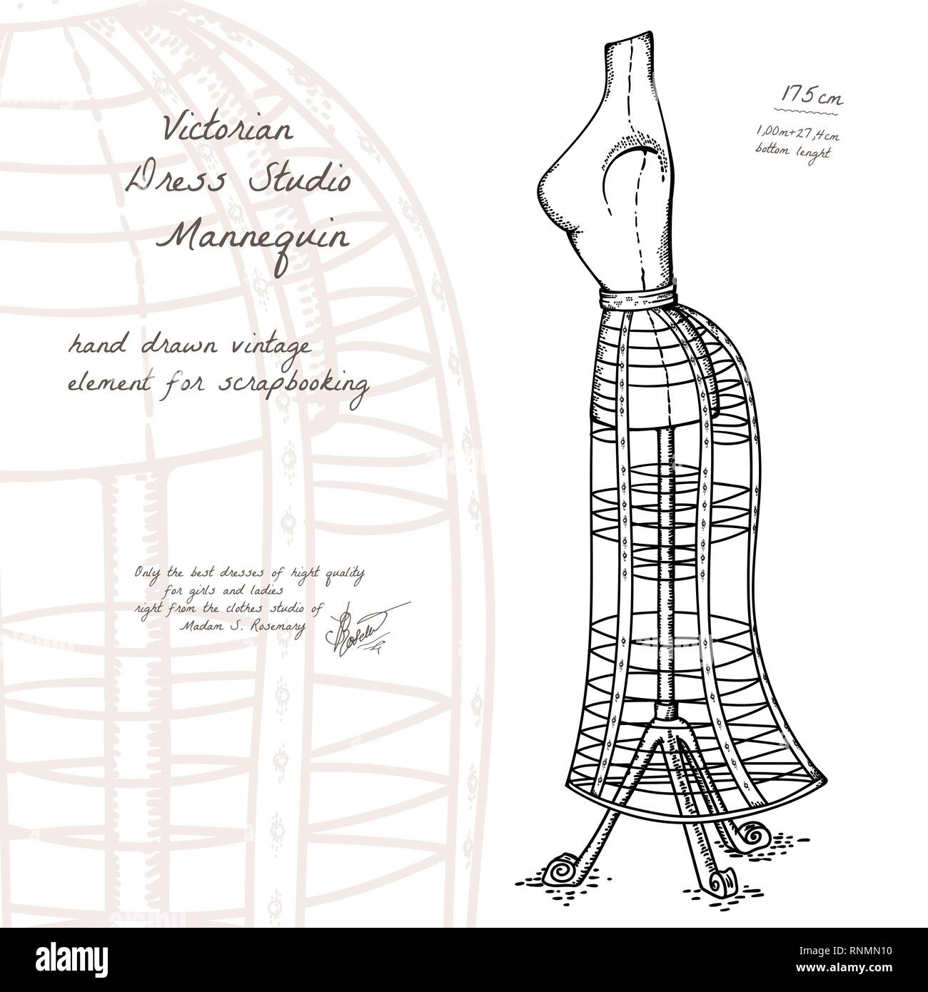 Vintage Mannequin Drawing