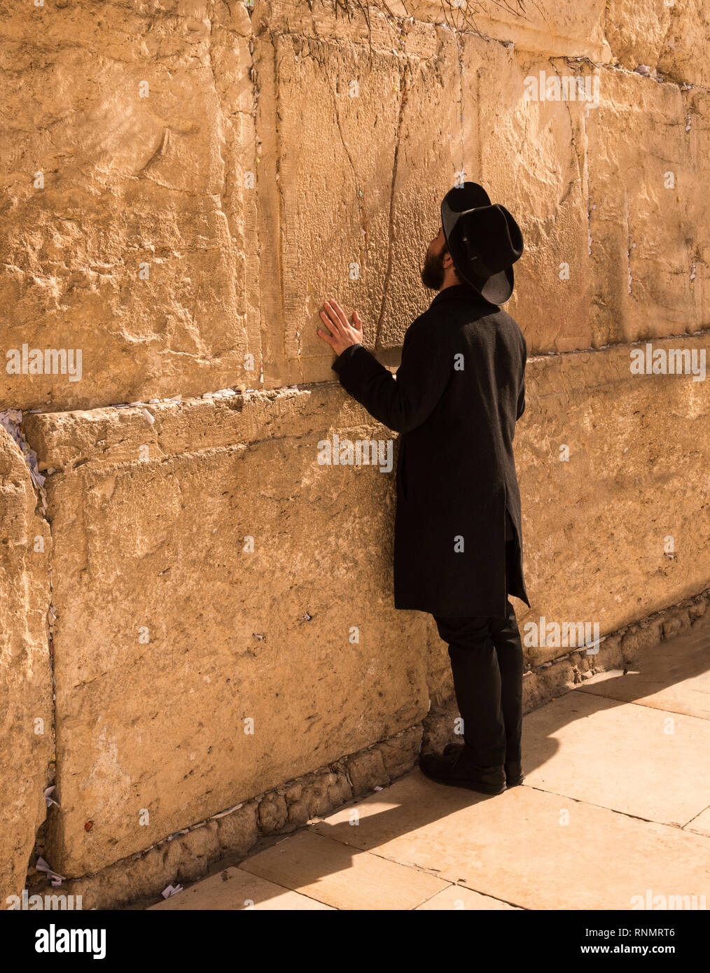 A Jew at the biblical Wailing Wall in Jerusalem, Israel, Middle East ...