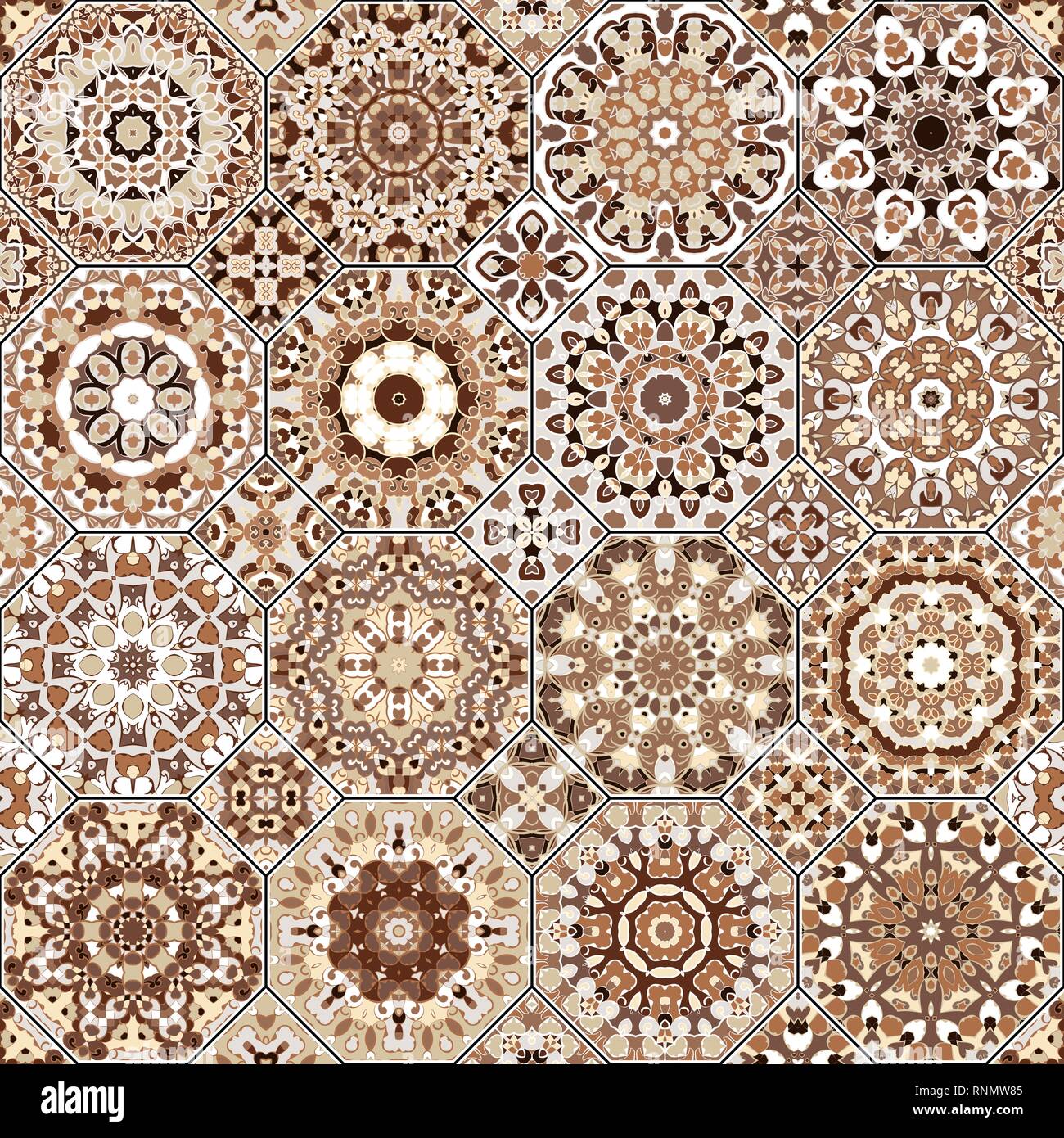 Set of octagonal and square ornaments. Decorative and design elements ...