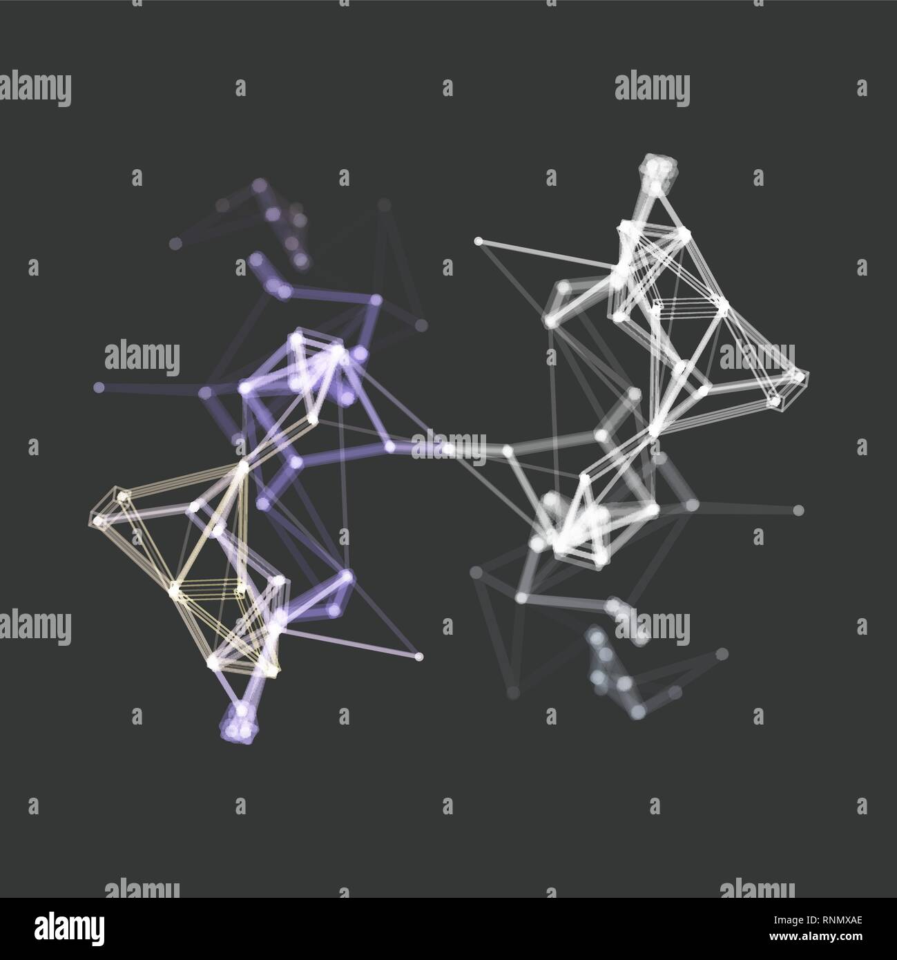 3D Connection Structure. Futuristic Technology Style. Vector ...