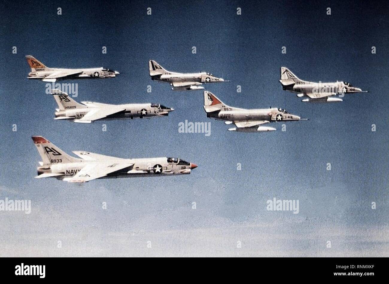 Carrier Air Wing 8 aircraft (USN) in flight c1968 Stock Photo - Alamy
