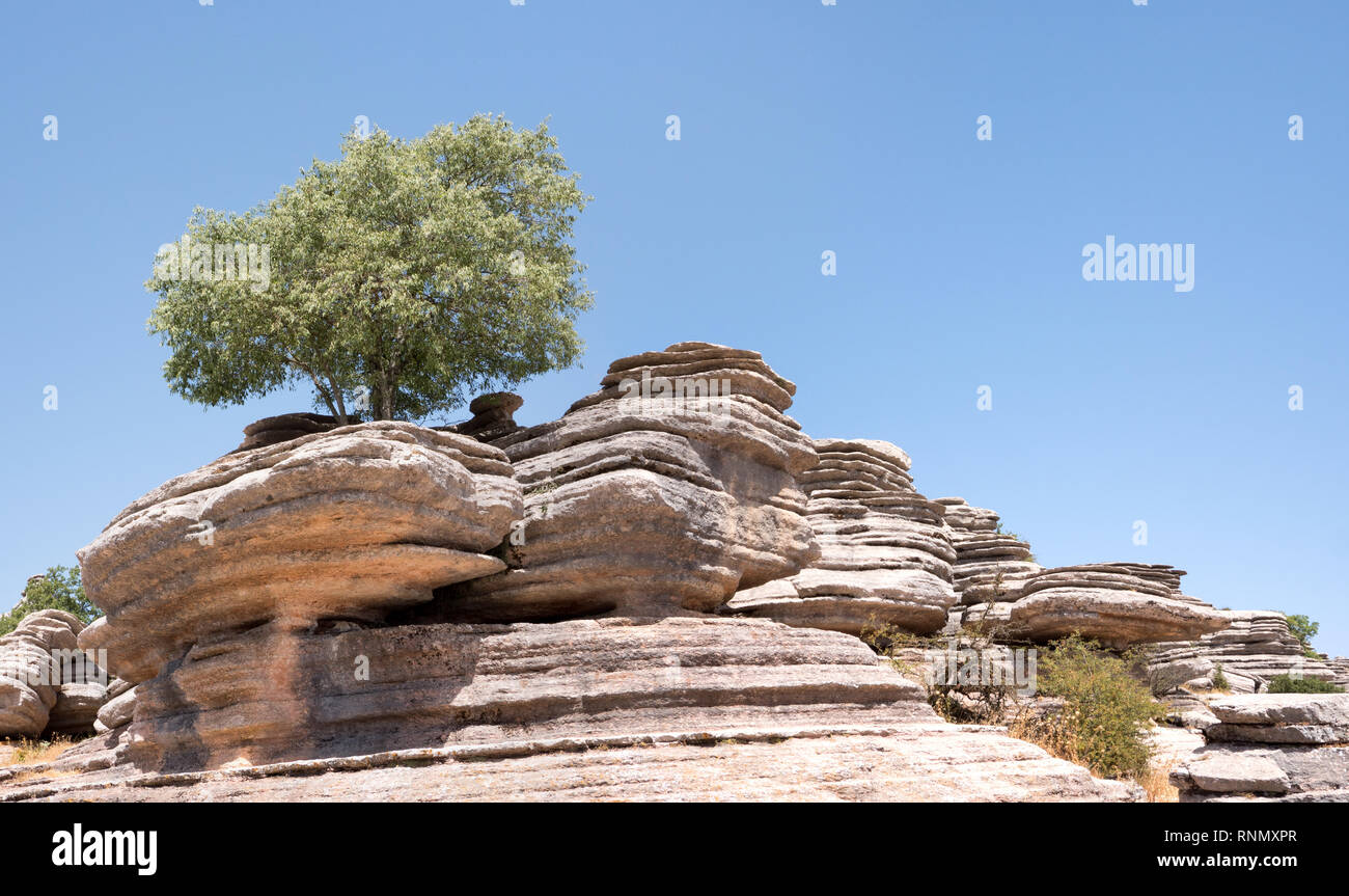Amazing landscape of El Torcal de Antequera, known for its unusual ...