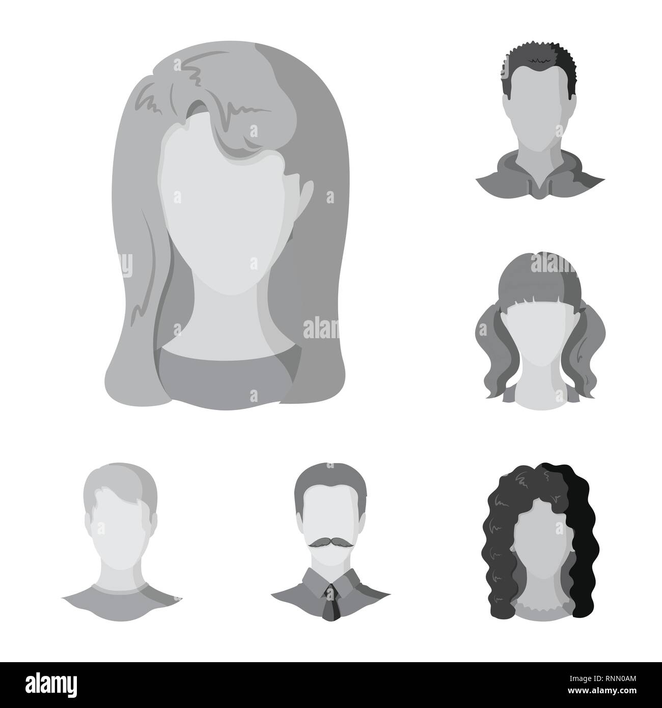 Vector design of character and profile icon. Set of character and dummy ...